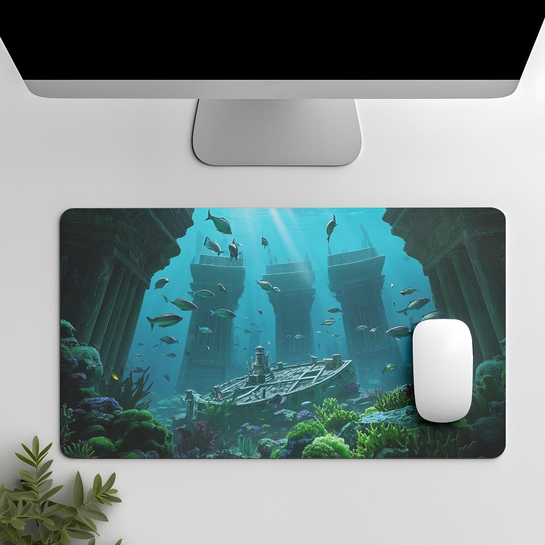 Underwater Adventure Desk Mat - Ocean-themed Desk Pad, Gaming ...