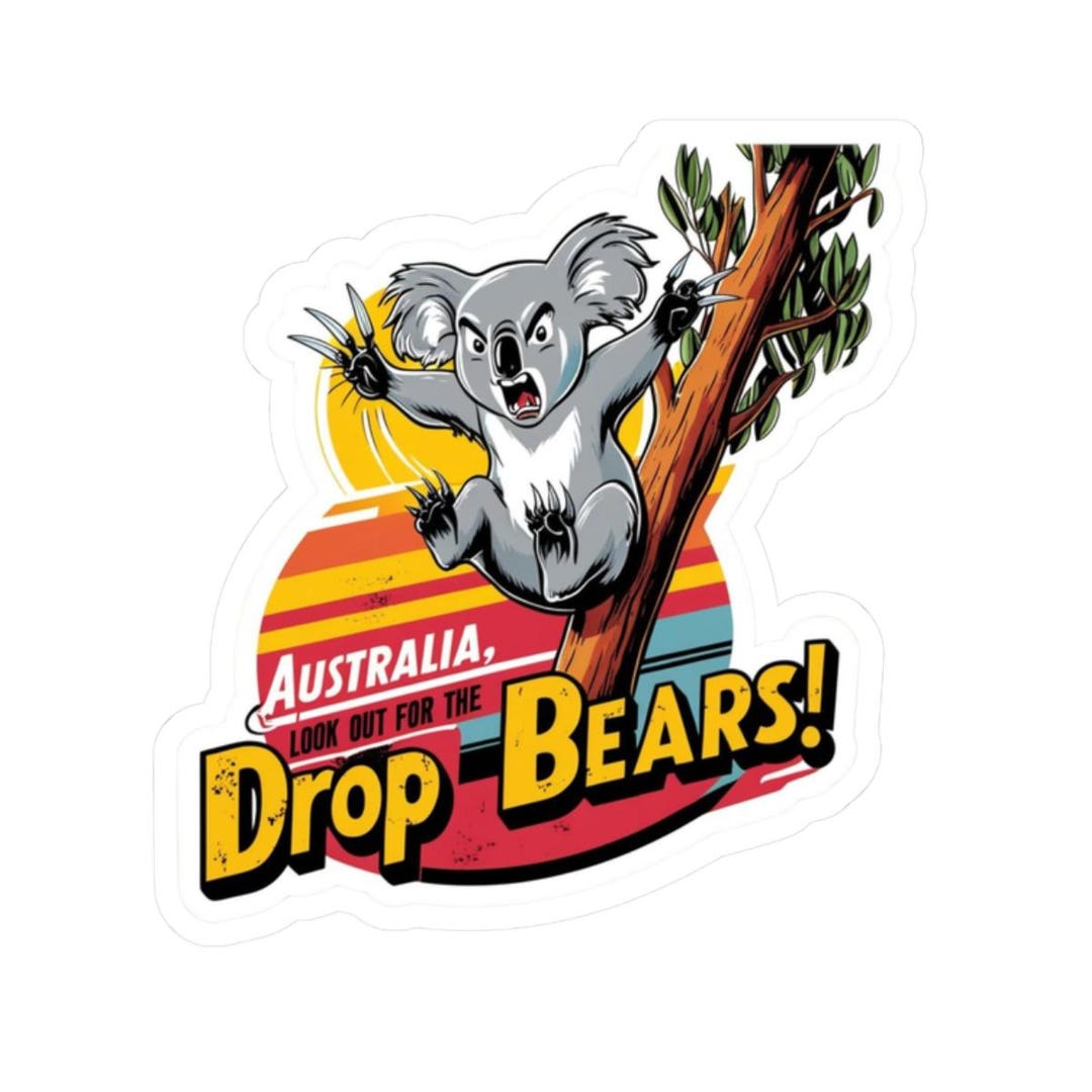 Kiss-cut Stickers - Koala "drop Bear" Funny Design, Cute Animal ...