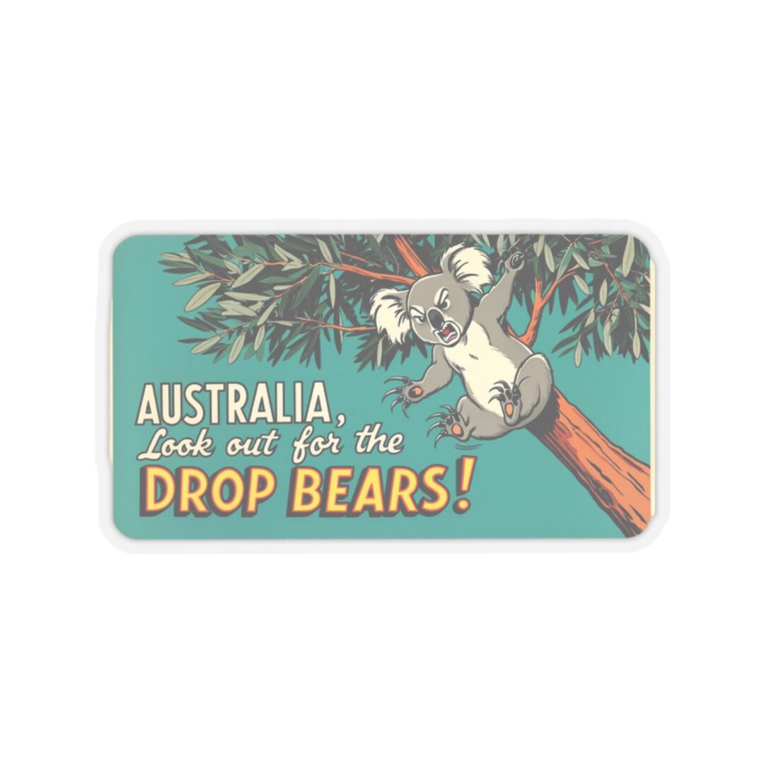 Kiss-cut Stickers, Koala 'drop Bears' Funny Retro Design, Cute ...