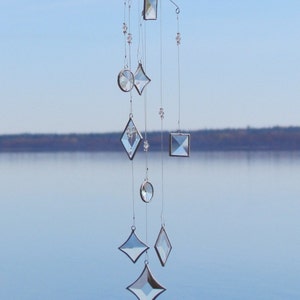 Geometric Stained Glass and Crystal Hanging Mobile - Etsy