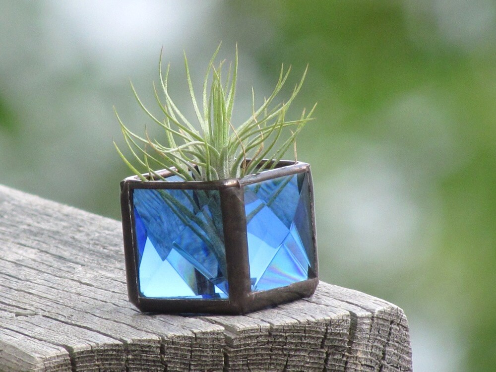 Planters & Pots Stained Glass Air Plant Terrarium Glass Box Outdoor ...
