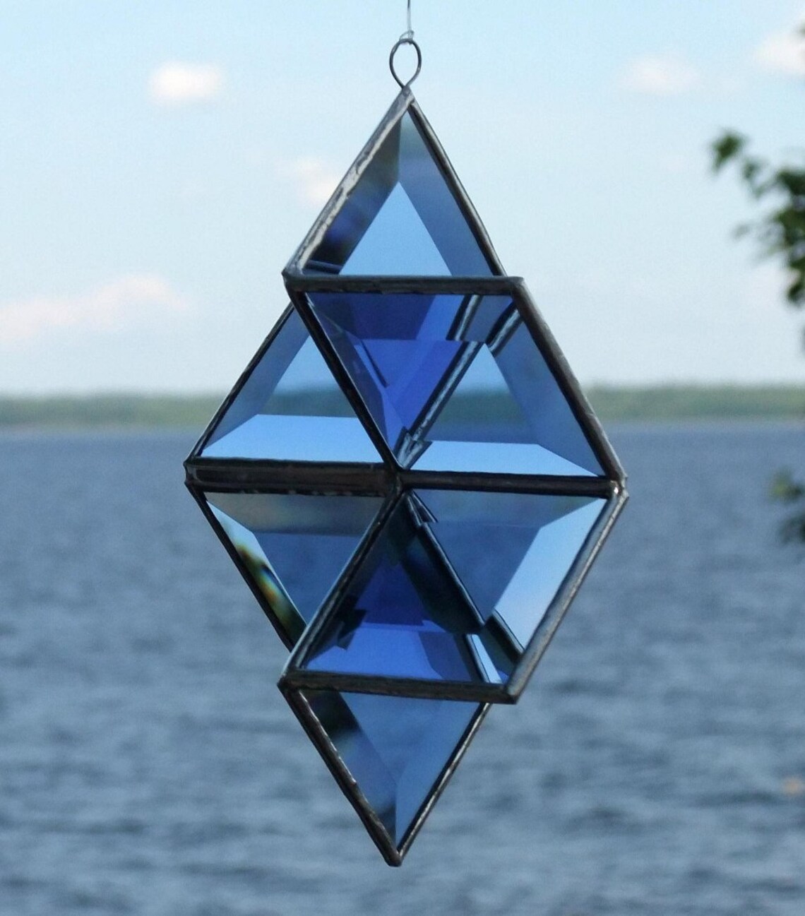 Morphing Star Blue Beveled Stained Glass Suncatcher - Etsy