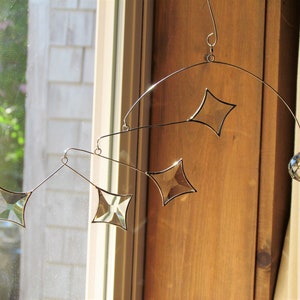 Hanging Mobile Moon and Stars Glass Crystal and Wire | Etsy