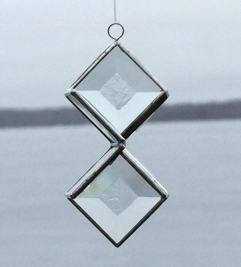 3D Clear Frosty and Silver Stained Glass Star Suncatcher - Etsy