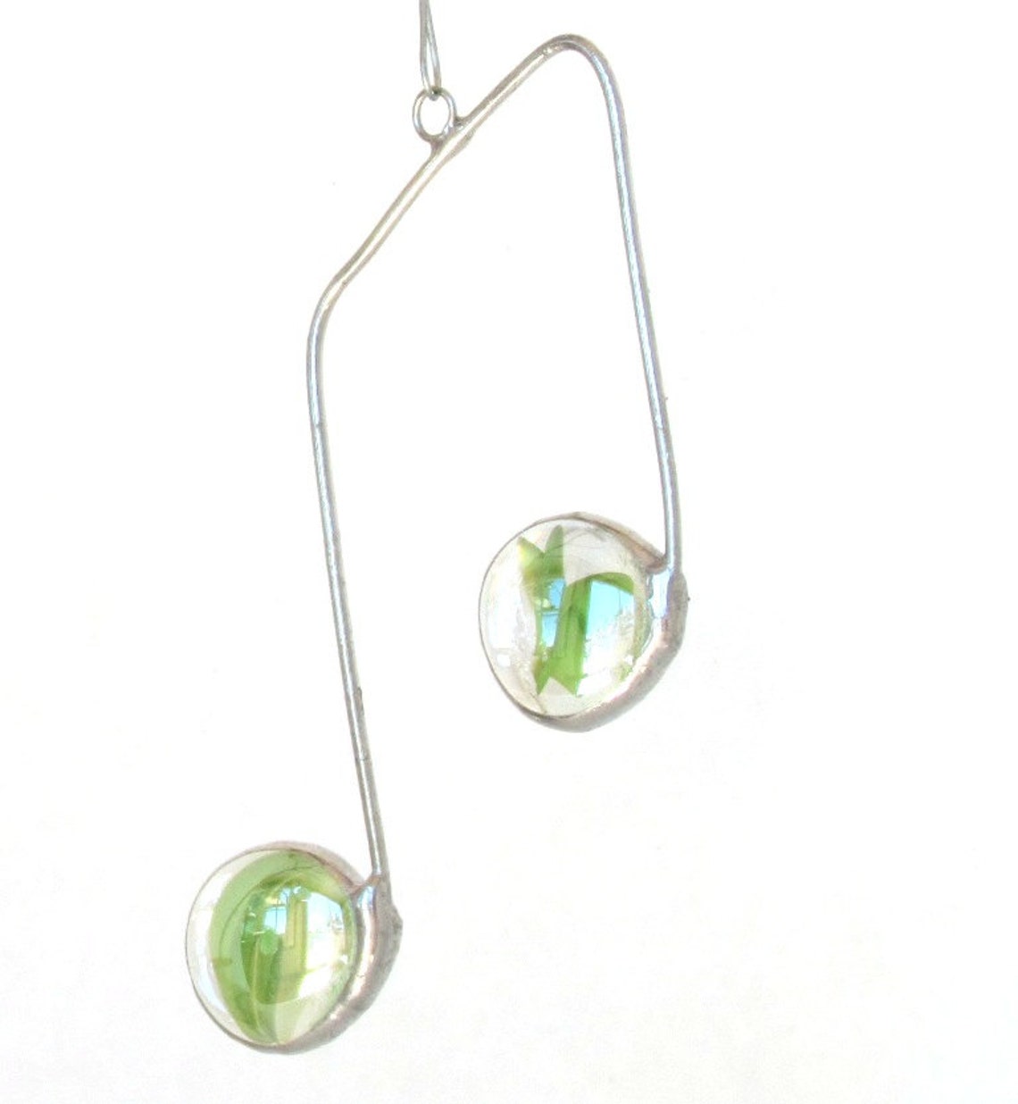 Three Glass Musical Notes Green and Silver Suncatcher - Etsy