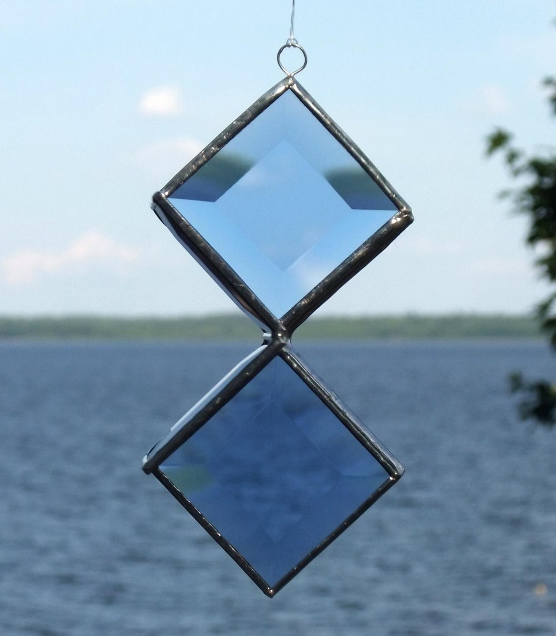 Morphing Star Blue Beveled Stained Glass Suncatcher - Etsy