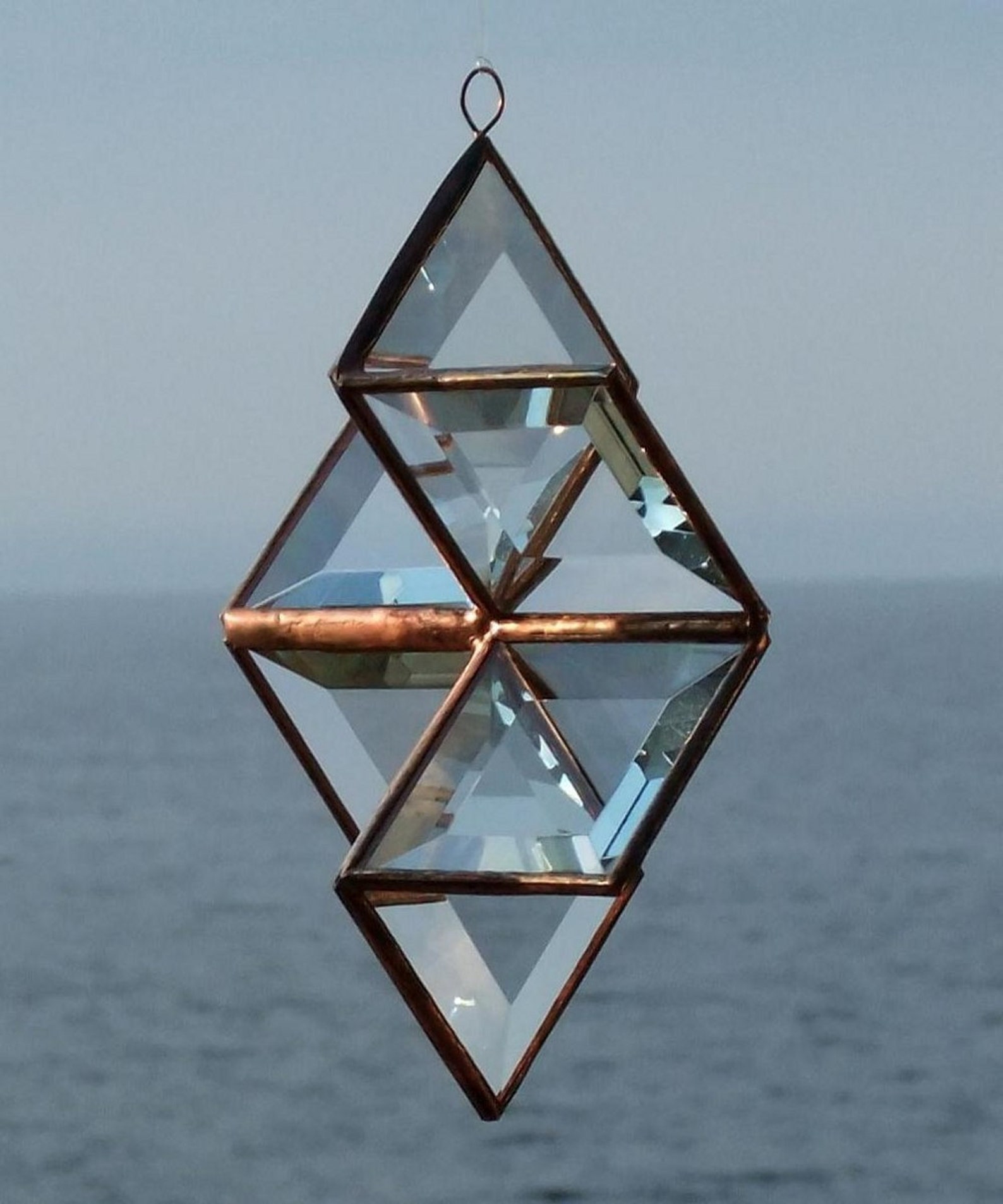 Morphing Star Suncatcher 3D Clear and Copper Toned Beveled - Etsy