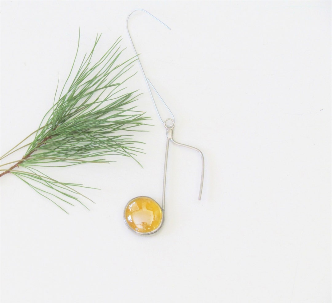 Honey Yellow Music Note Stained Glass Suncatcher Tree - Etsy