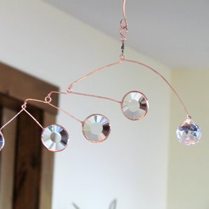 Kinetic Mobile Art - Cosmic Constellations - Glass Crystal and Copper ...
