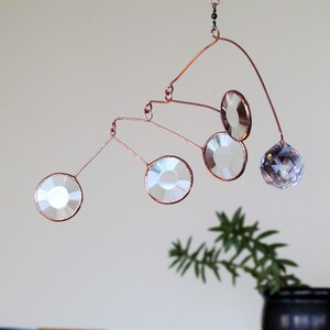 Kinetic Mobile Art - Cosmic Constellations - Glass Crystal and Copper ...