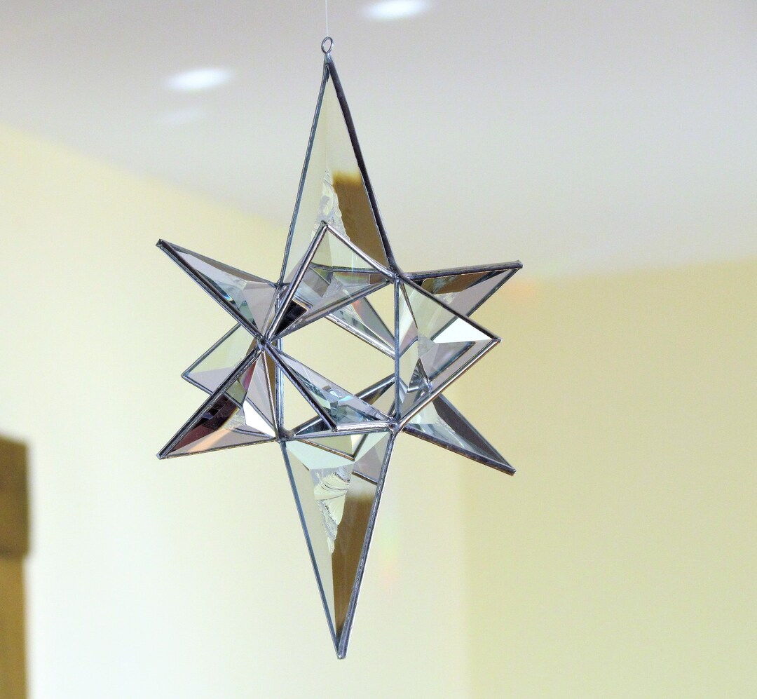 Stained Glass Star of Bethlehem Suncatcher: Handmade Hanging Ornament ...