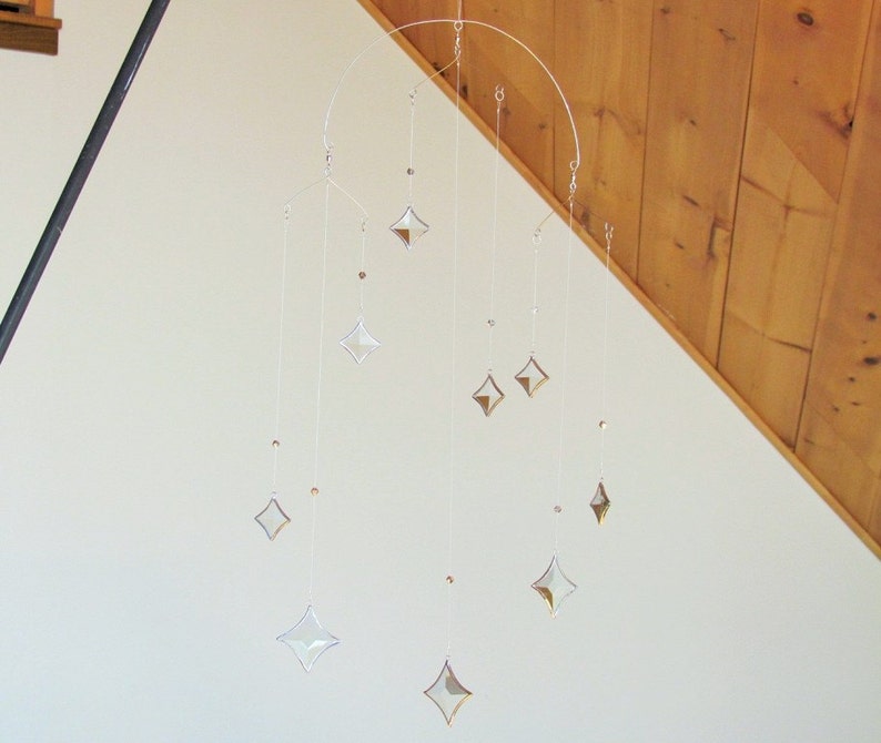All Stars Hanging Mobile Clear Glass Crystal and Silver Colors - Etsy