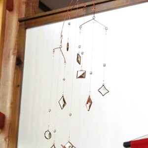 Geometric Hanging Mobile of Glass Crystal and Copper - Etsy