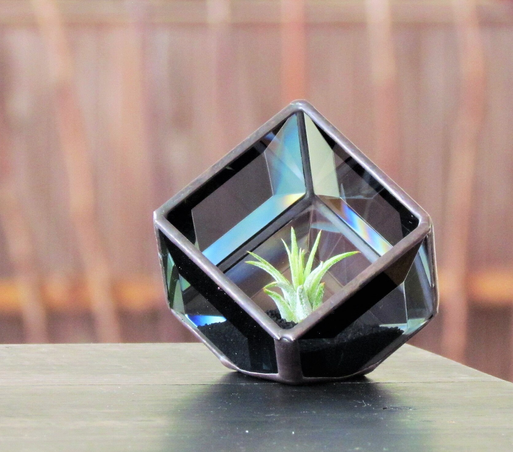 Planters & Pots Stained Glass Air Plant Terrarium Glass Box Outdoor ...