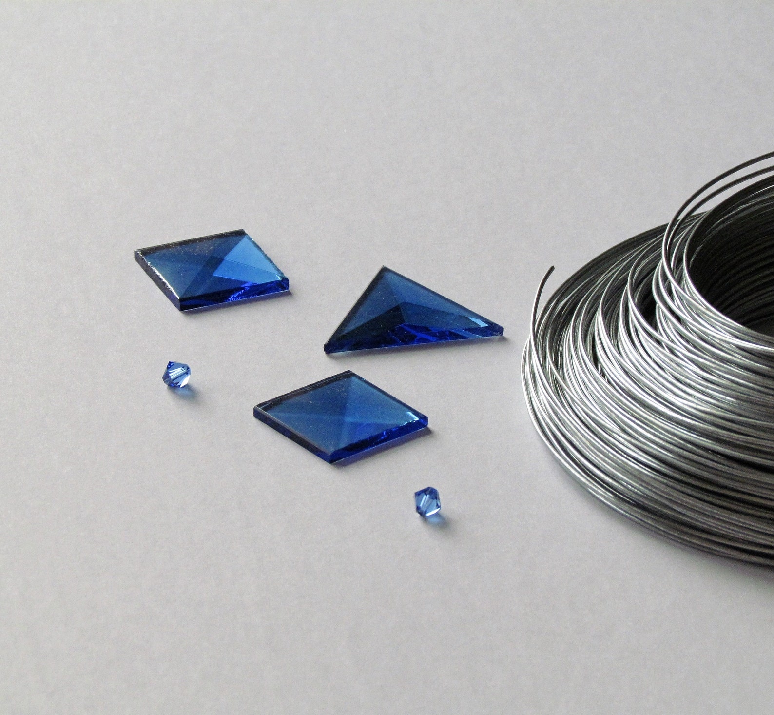 Blue Glass Crystal Hanging Mobile Blue Sparkling Geometric Art - Etsy