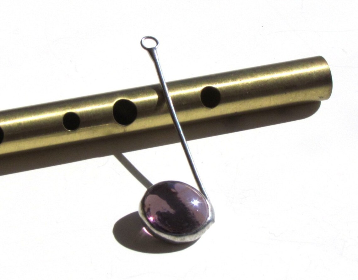 Three Glass Musical Notes Purple Irridescent and Silver - Etsy