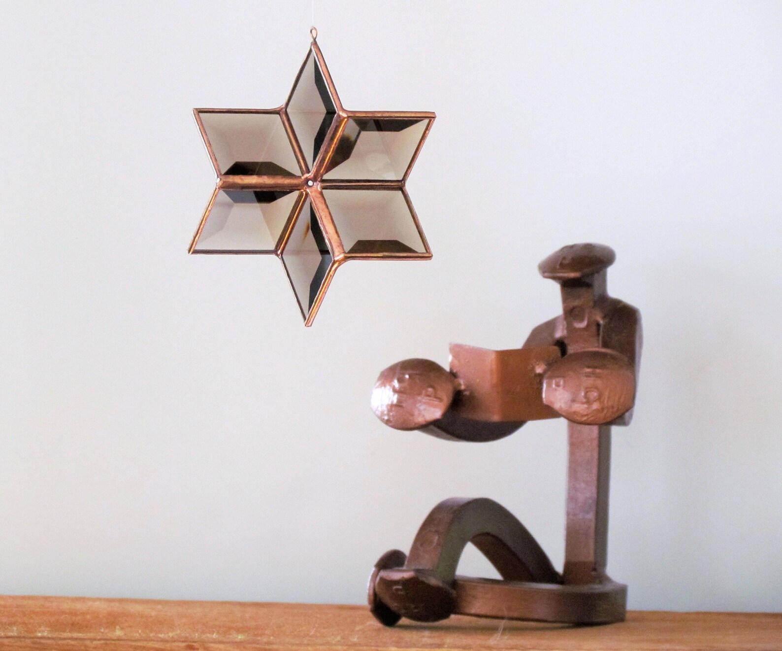 3D Handmade Stained Glass Star Suncatcher Brown Bronze Copper | Etsy