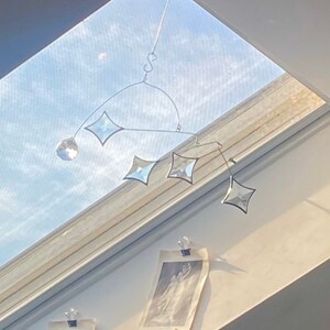 Hanging Mobile Moon and Stars Glass Crystal and Wire - Etsy