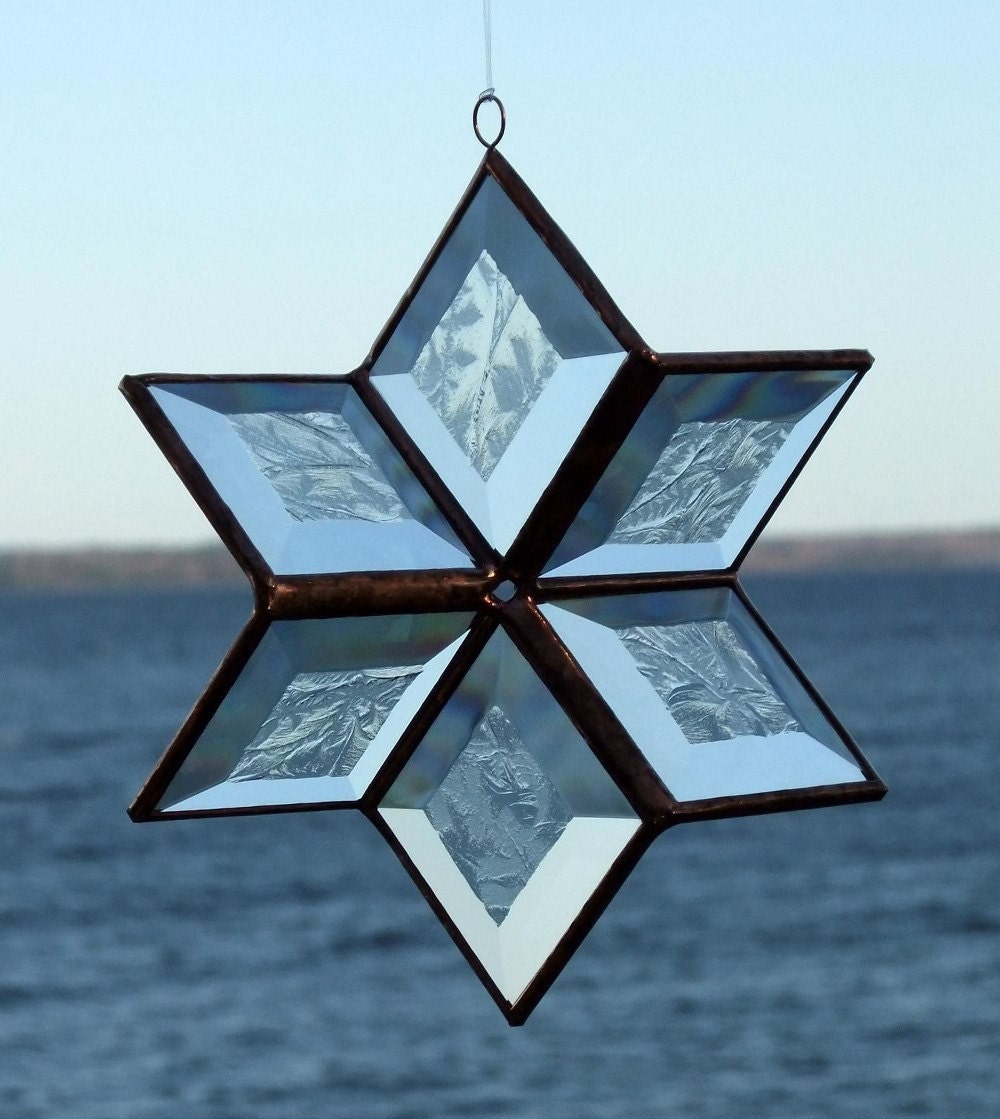 Stained Glass Star Ornament 3D Clear Frost-textured Copper - Etsy