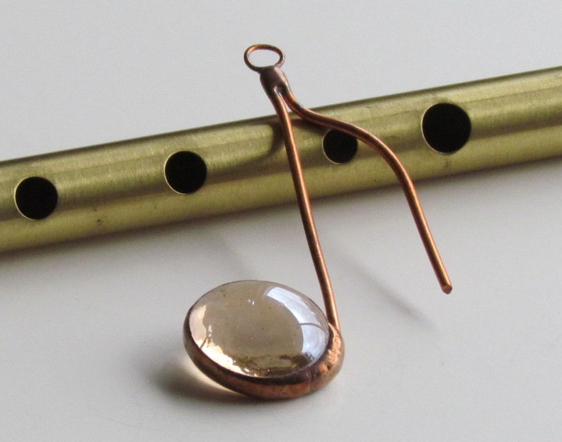 Three Glass Musical Notes Peach Champagne and Copper | Etsy