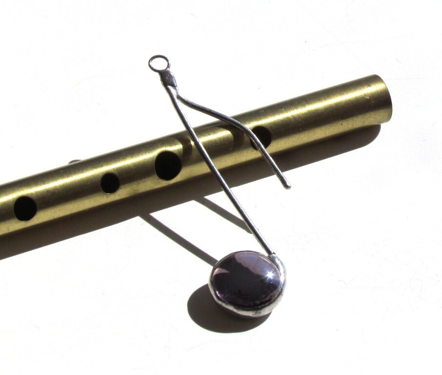 Three Glass Musical Notes Purple Irridescent and Silver - Etsy