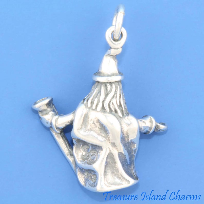 Wizard Warlock Magic Sorcerer 3D 925 Sterling Silver Charm for Bracelet ...