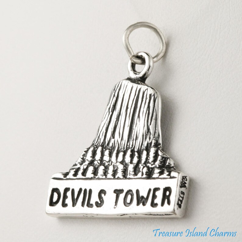Devils Tower 925 Sterling Silver Charm for Bracelet, National Monument ...