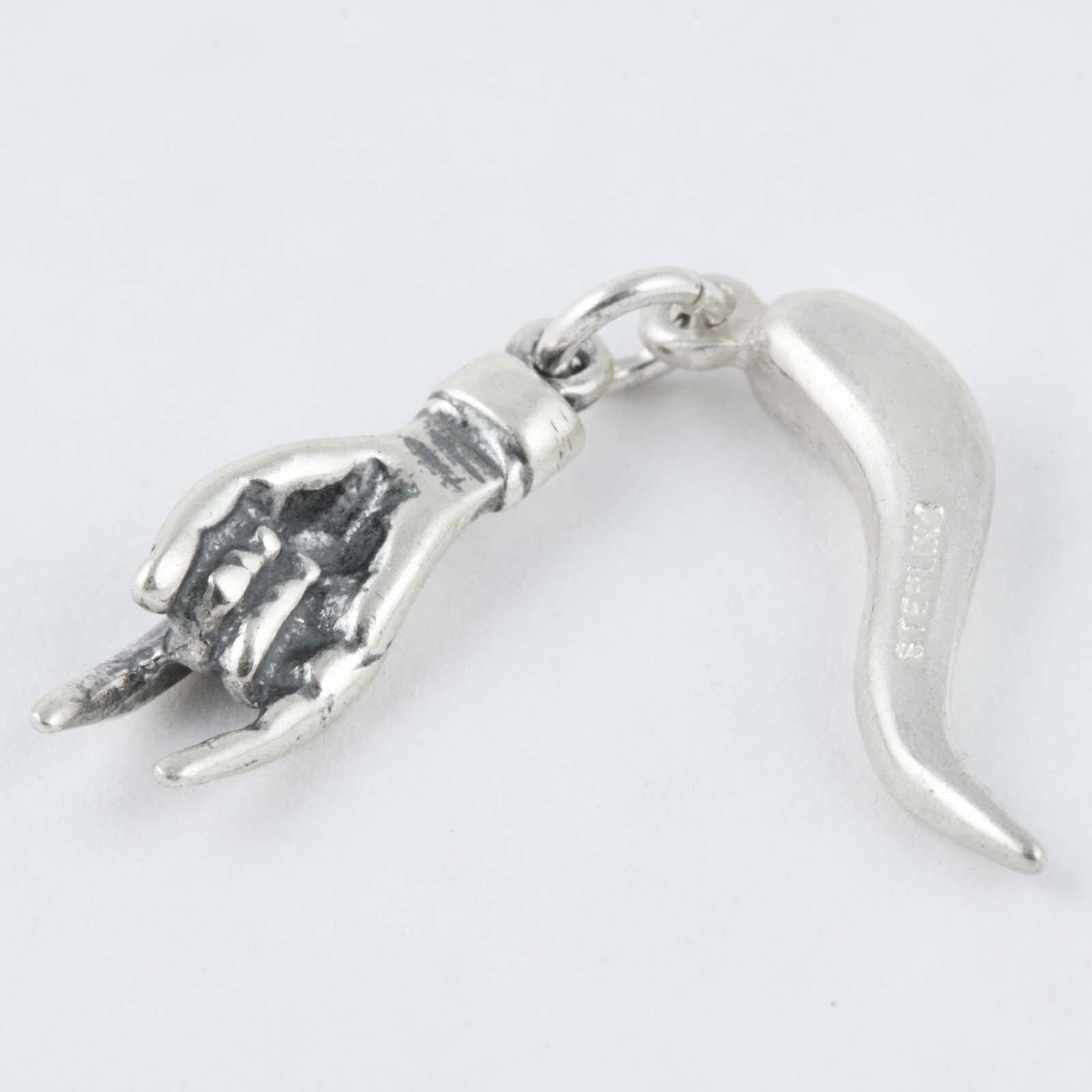 Sterling Silver Horned Hand Mano Cornuto and Corno Cornicello Horn ...