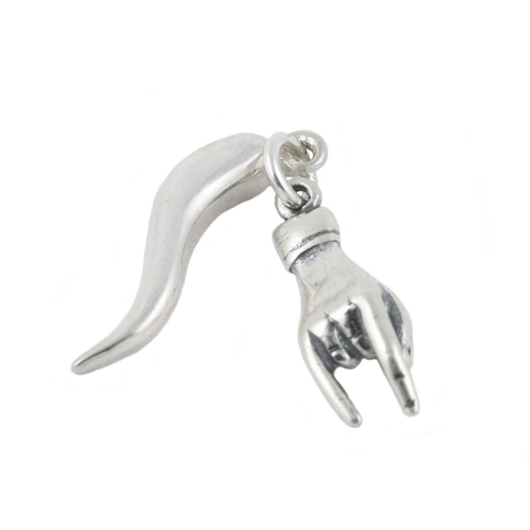 Sterling Silver Horned Hand Mano Cornuto and Corno Cornicello Horn ...
