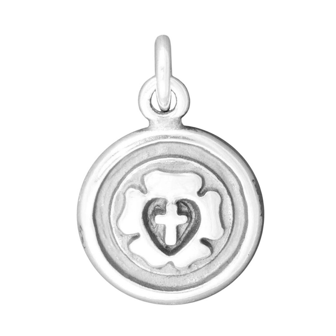 Lutheran Rose Luther Seal Cross 925 Sterling Silver Charm for Bracelet ...