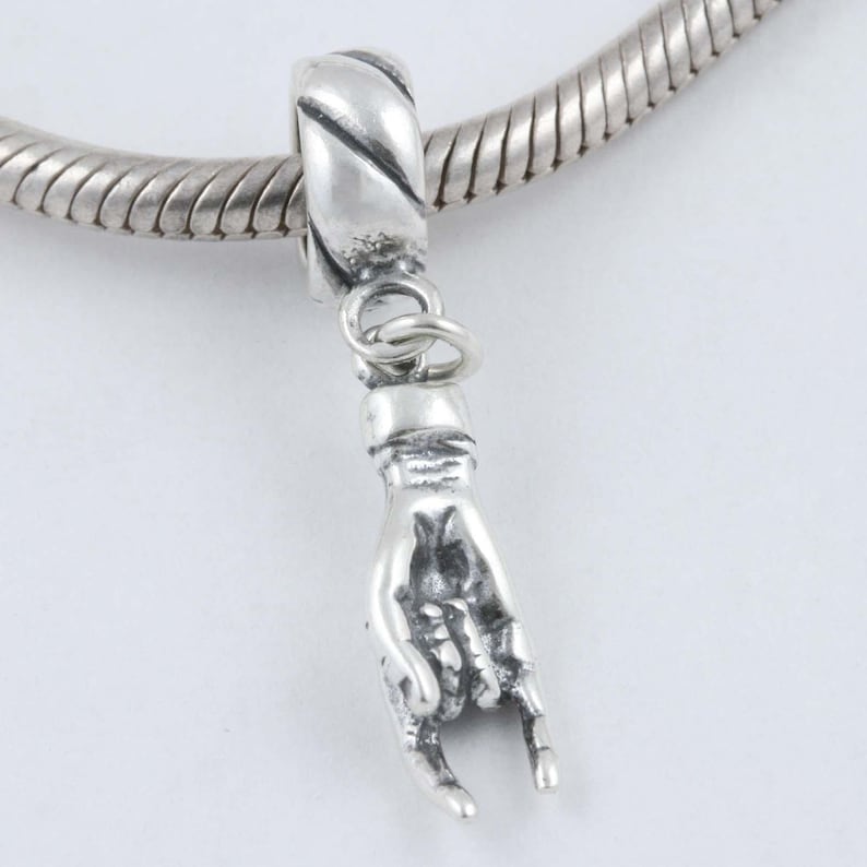 Italian Good Luck Hand Sterling Silver European Charm, Horned Mano ...