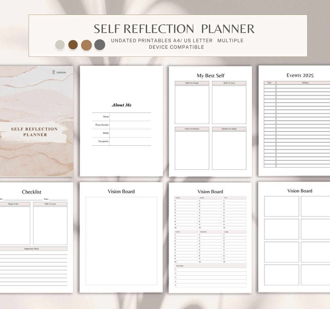 Self Reflection Planner, Mindfulness & Gratitude Journal, Personal ...
