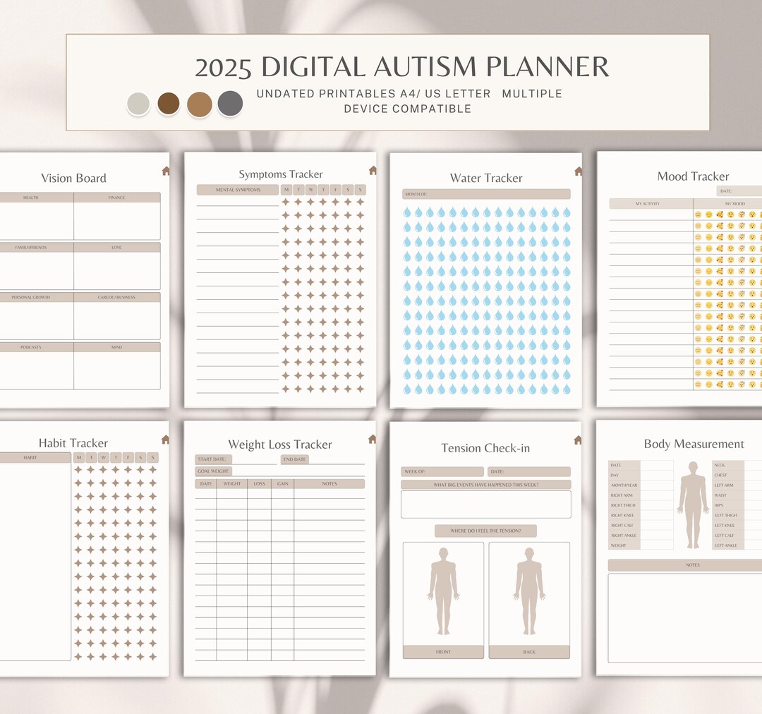 2025 Digital Autism Planner, Daily Routine Organizer, Printable Autism ...