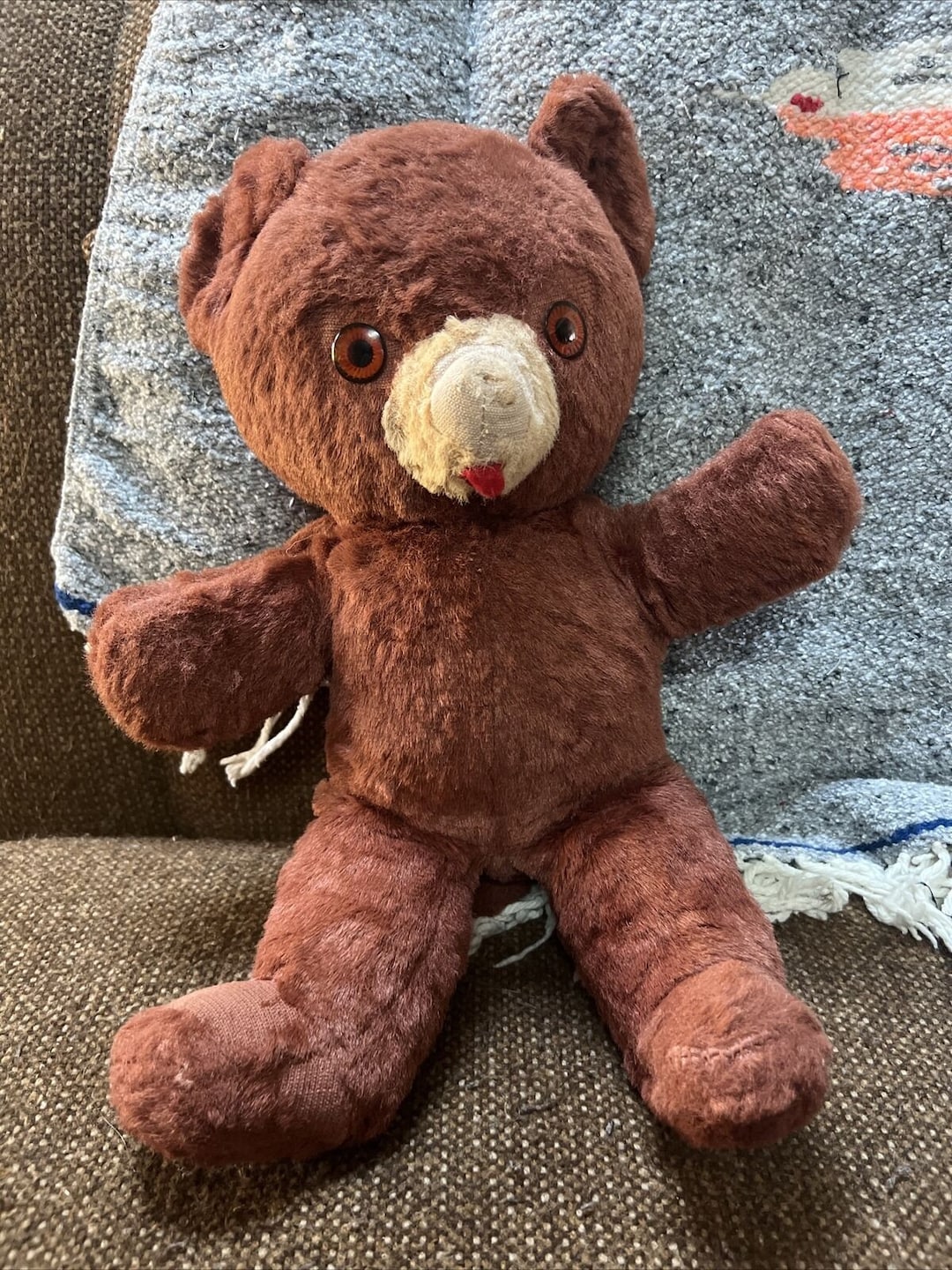 Vintage Gund Face Nose Teddy Bear 1950's Plush Stuffed Brown - Etsy