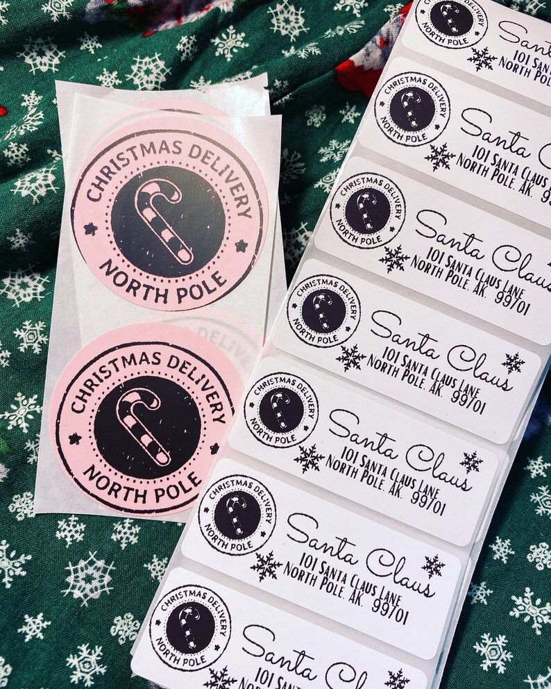 Santa Claus Address Labels Return Label Christmas Fun Stickers - Etsy