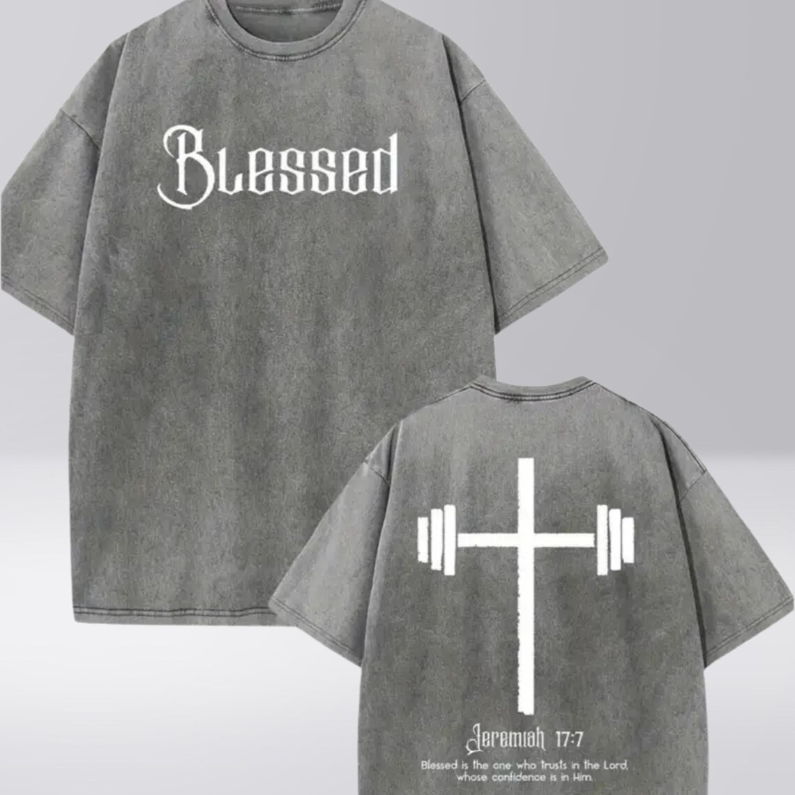 Blessed Gym T-shirt | Christian Workout Shirt | Faith Fitness Tee ...