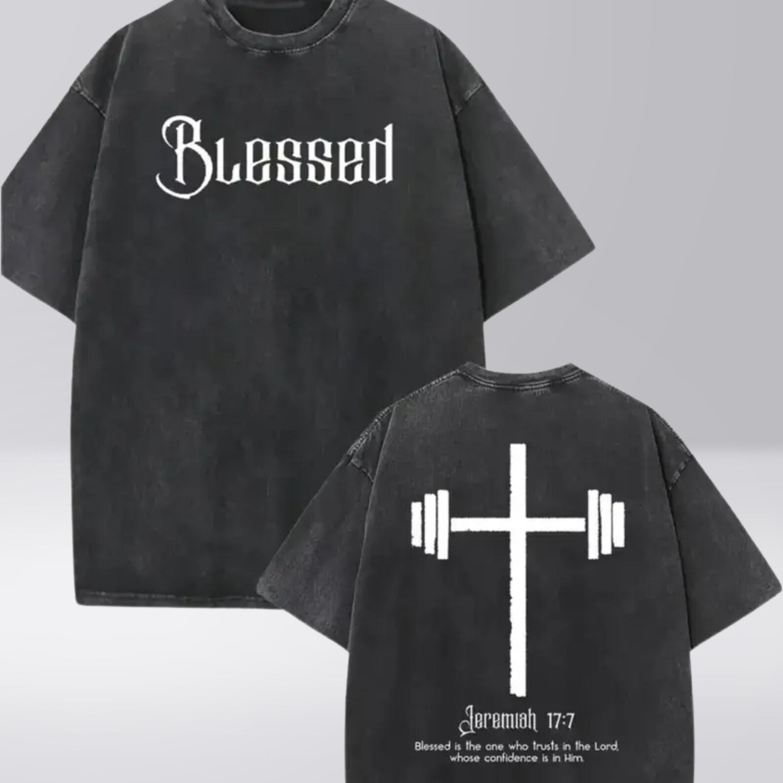 Blessed Gym T-shirt | Christian Workout Shirt | Faith Fitness Tee ...