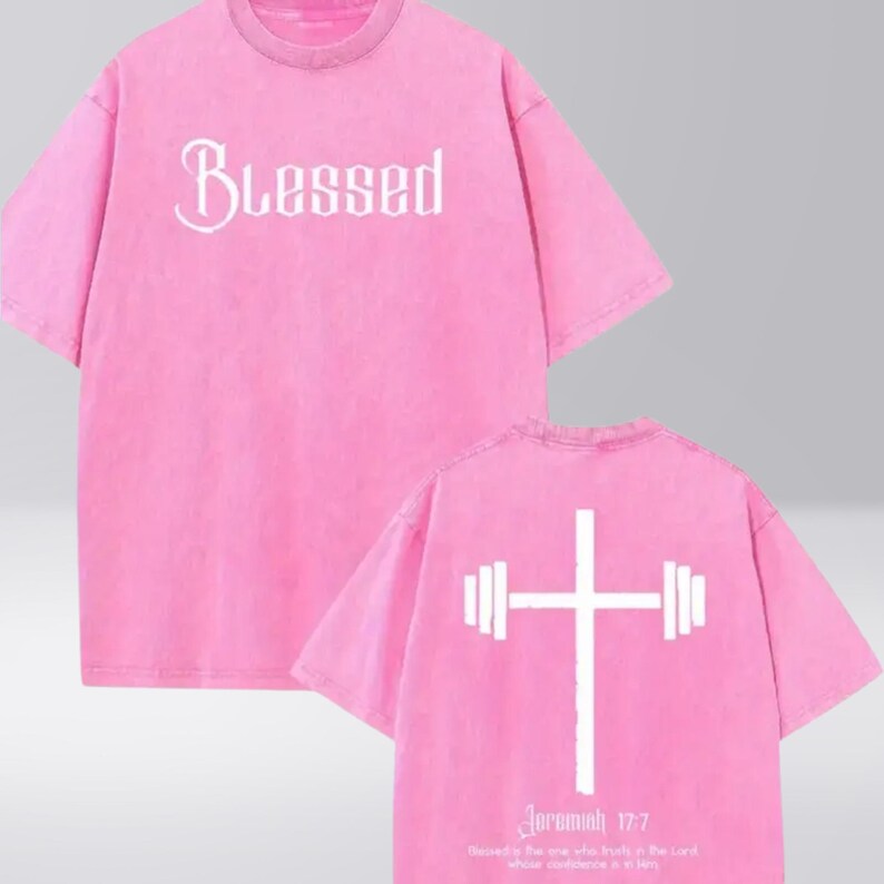 Blessed Gym T-shirt | Christian Workout Shirt | Faith Fitness Tee ...