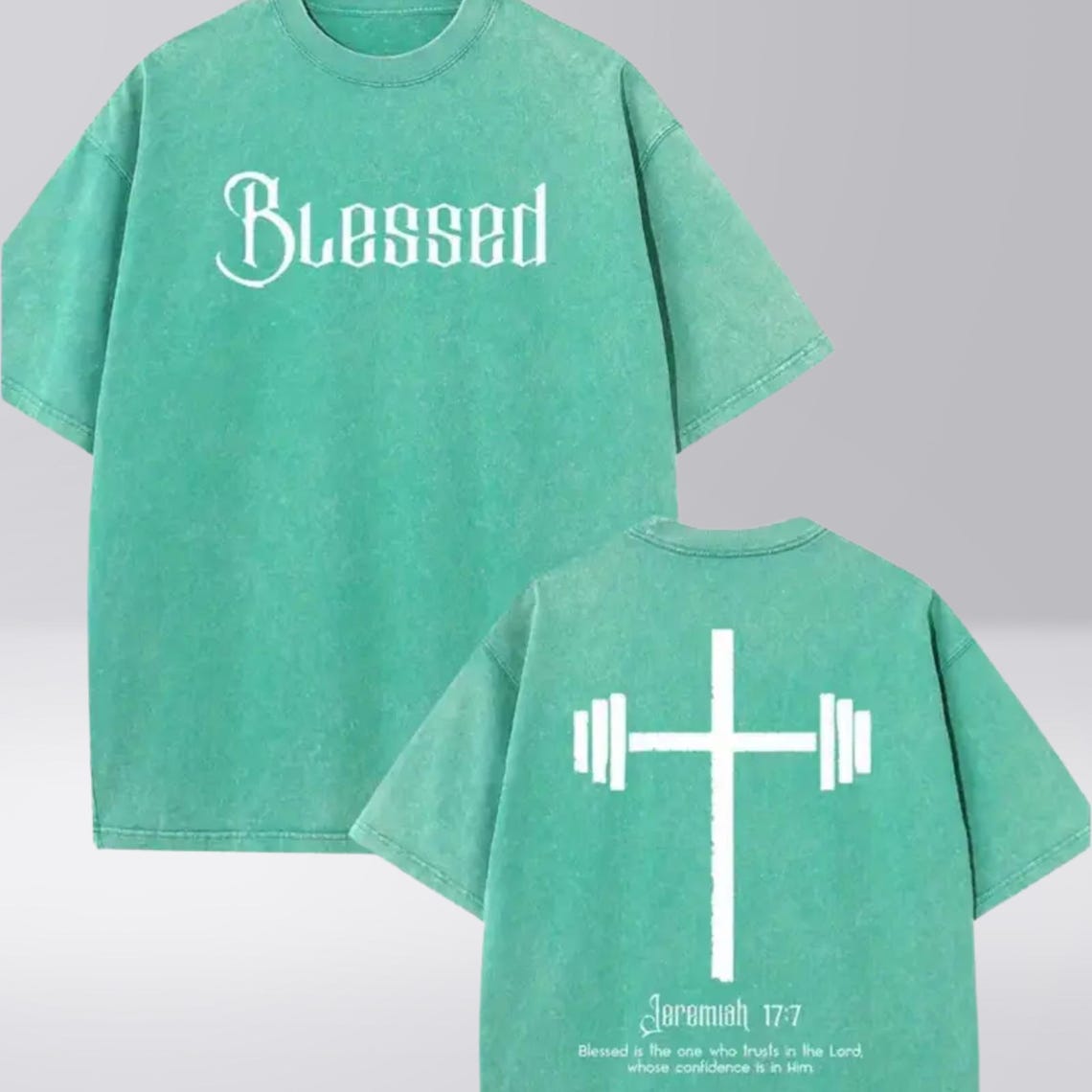 Blessed Gym T-shirt | Christian Workout Shirt | Faith Fitness Tee ...