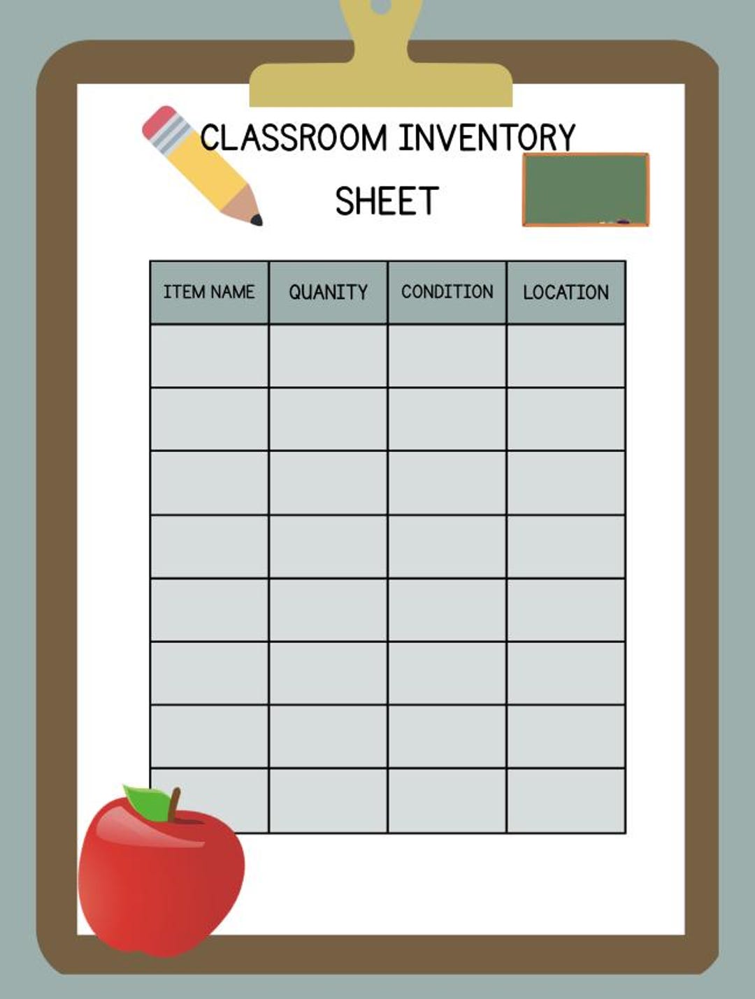 Editable Classroom Inventory Sheet | Printable Teacher Supply Tracker ...