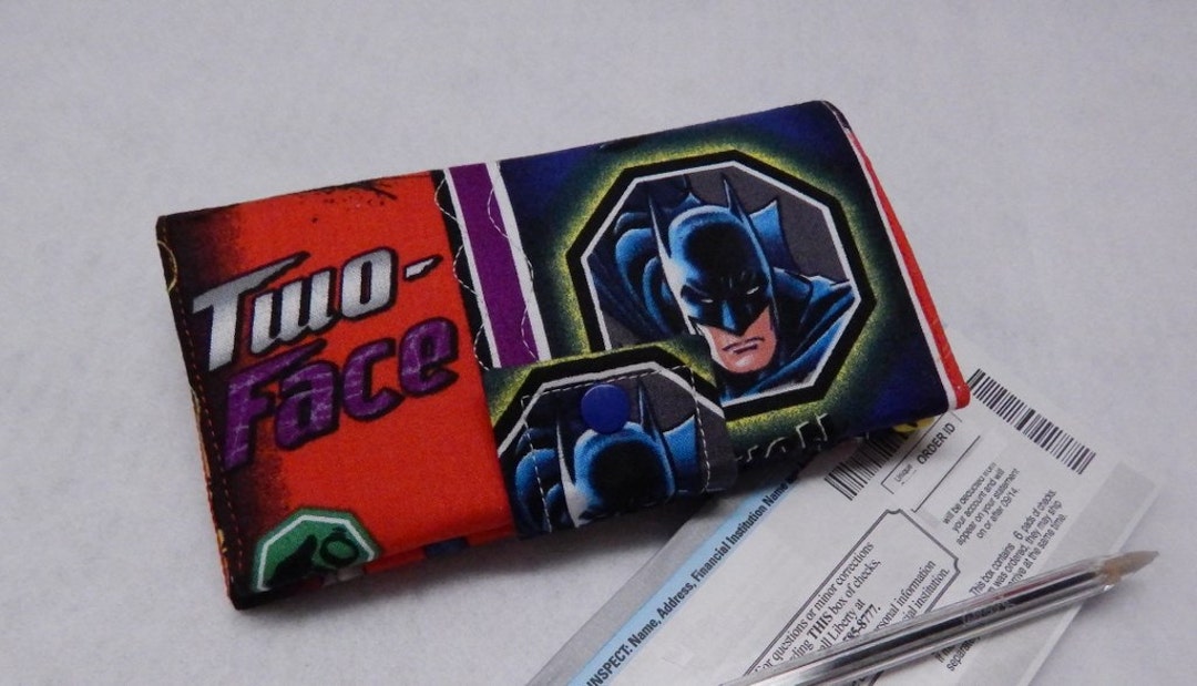 Batman Checkbook Cover, Handmade Checkbook Clutch, Coupon Wallet - Etsy