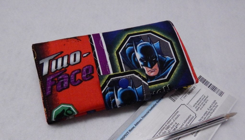 Batman Checkbook Cover Handmade Checkbook Clutch Coupon - Etsy