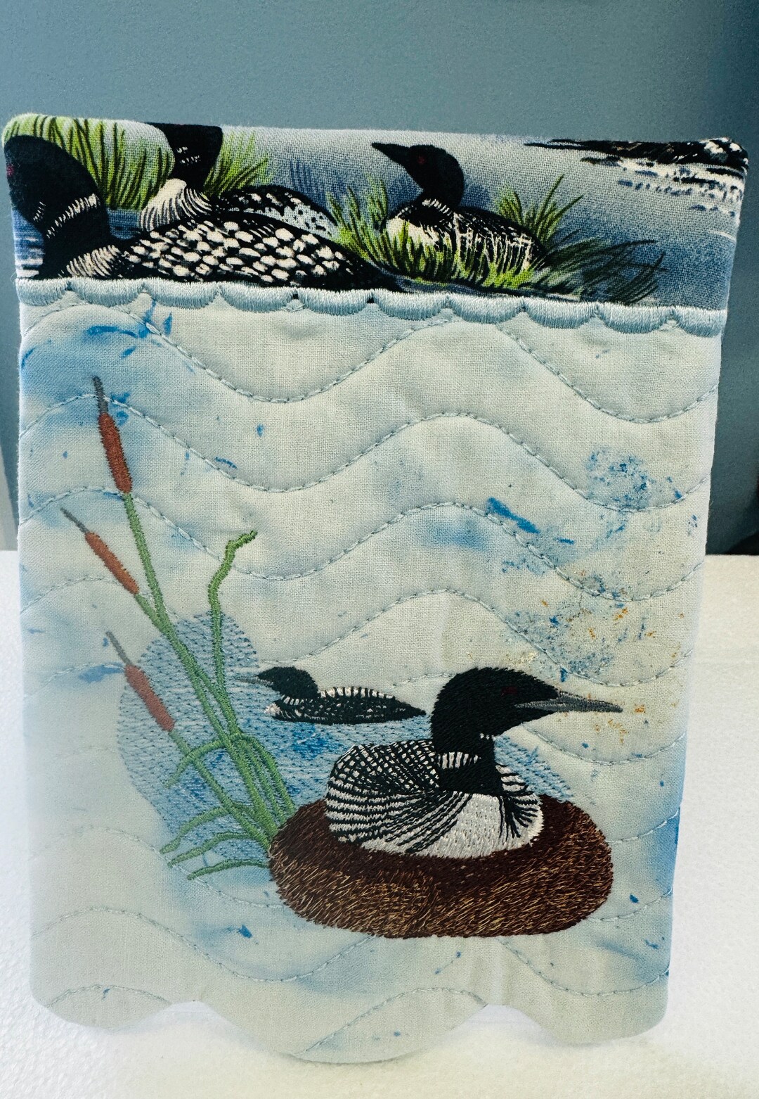 Loons, Mini Desk or Wall Quilt, Miniature Wall-hanging, Gift Under 18 ...
