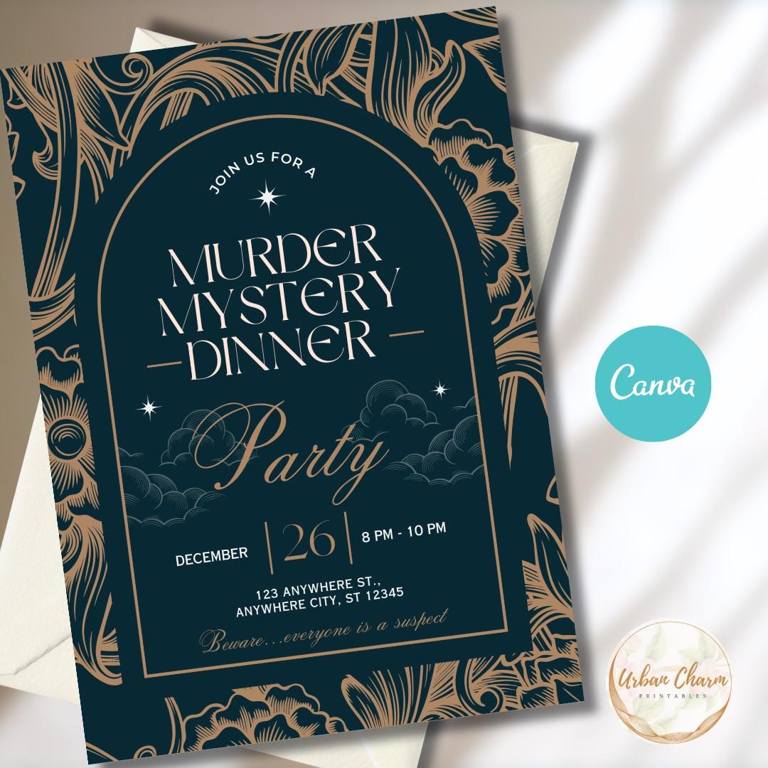 Murder Mystery Dinner Party Invitation, Clue Game Night Invitation ...
