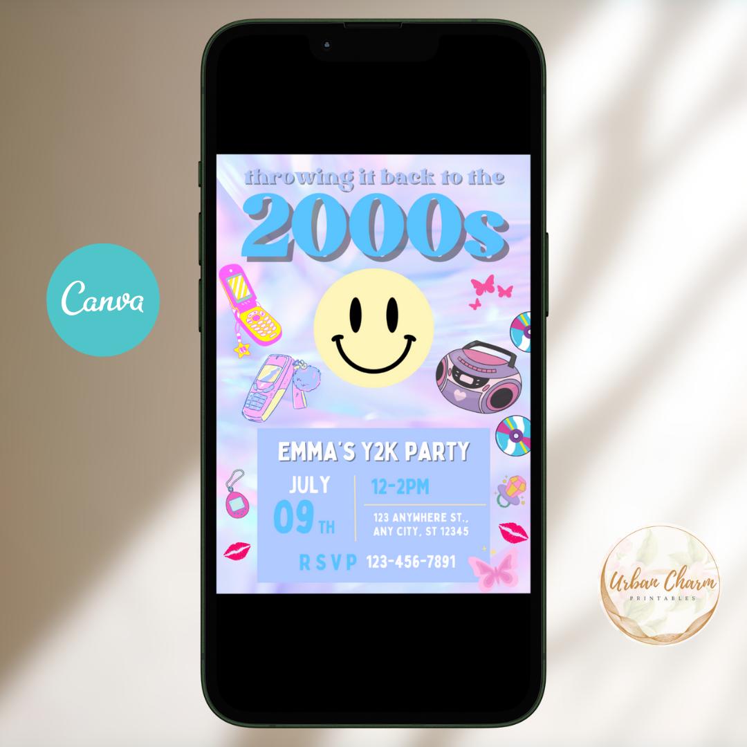 00s Party Invitation, 2000s Party Invitation, Y2K Party Invitation, 00s ...
