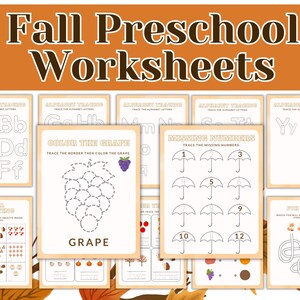 Fall Preschool Activity Pack: Alphabet, Counting, Mazes (PDF Download ...