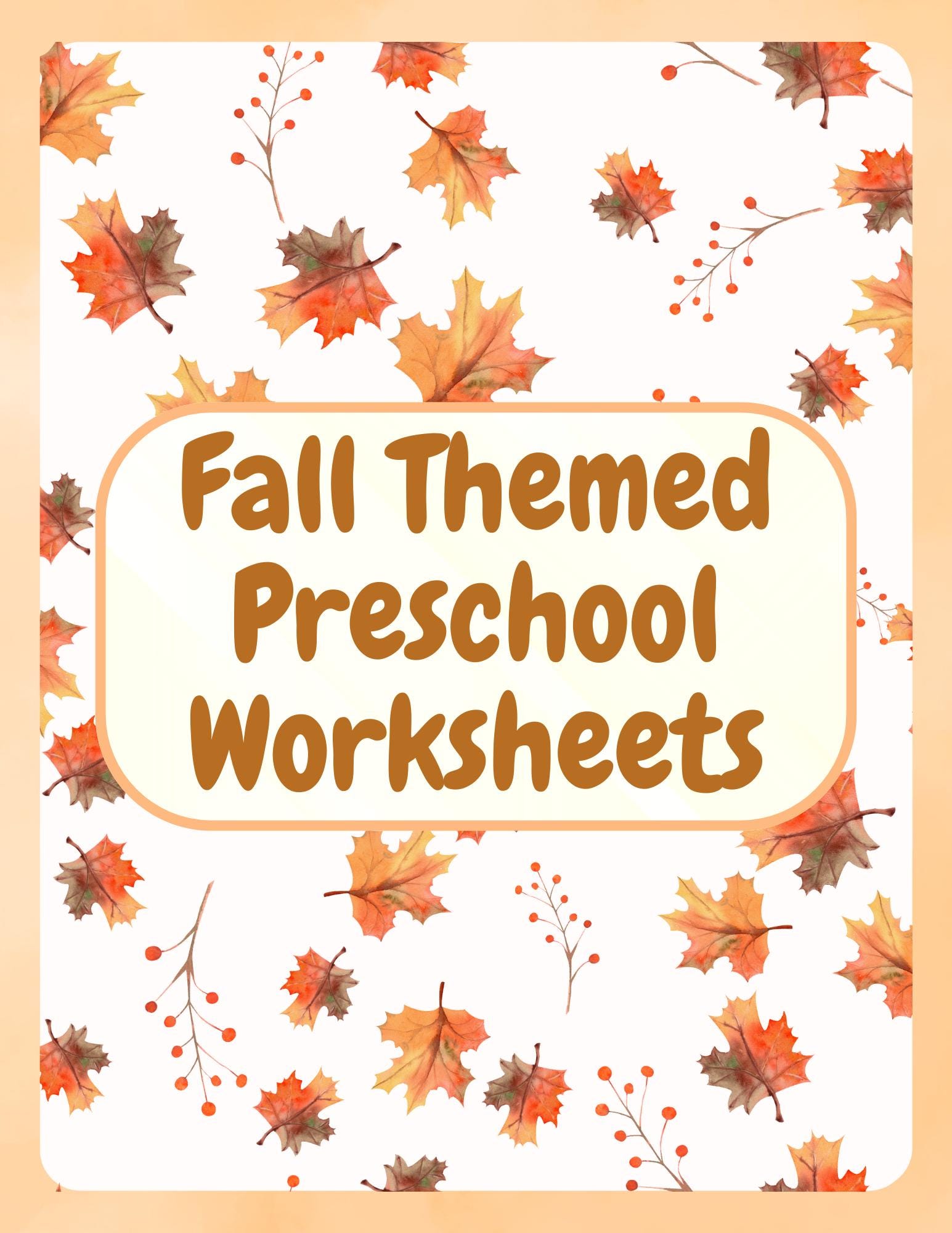 Fall Preschool Activity Pack: Alphabet, Counting, Mazes (PDF Download ...