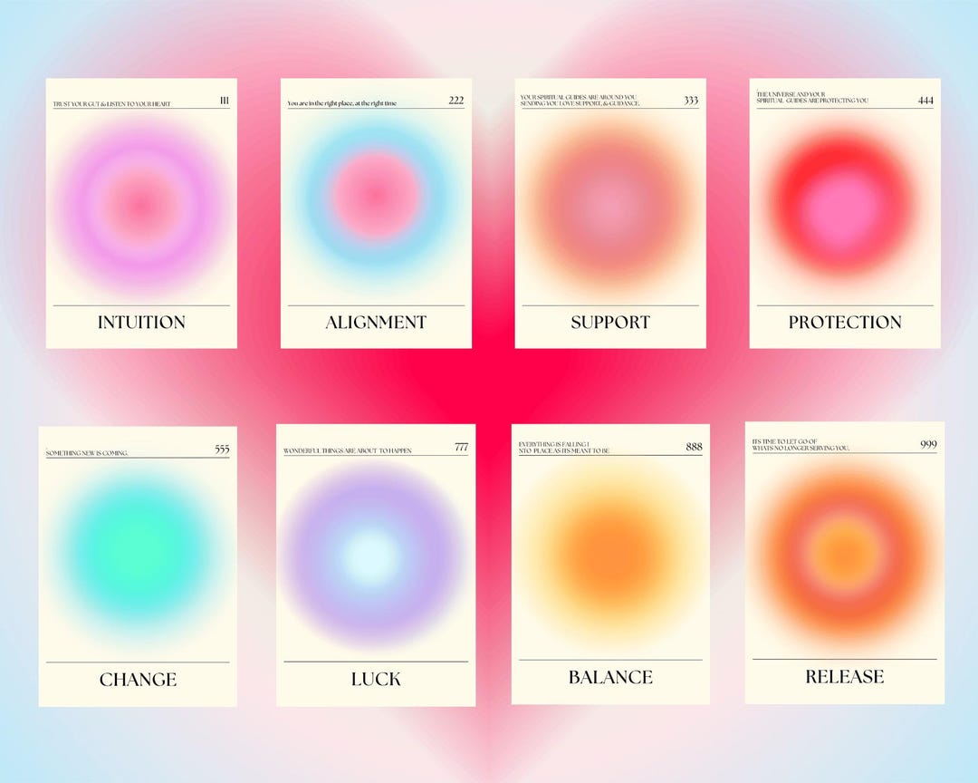 Angel Number Aura Posters, Wall Decor, Print Out Poster - Etsy