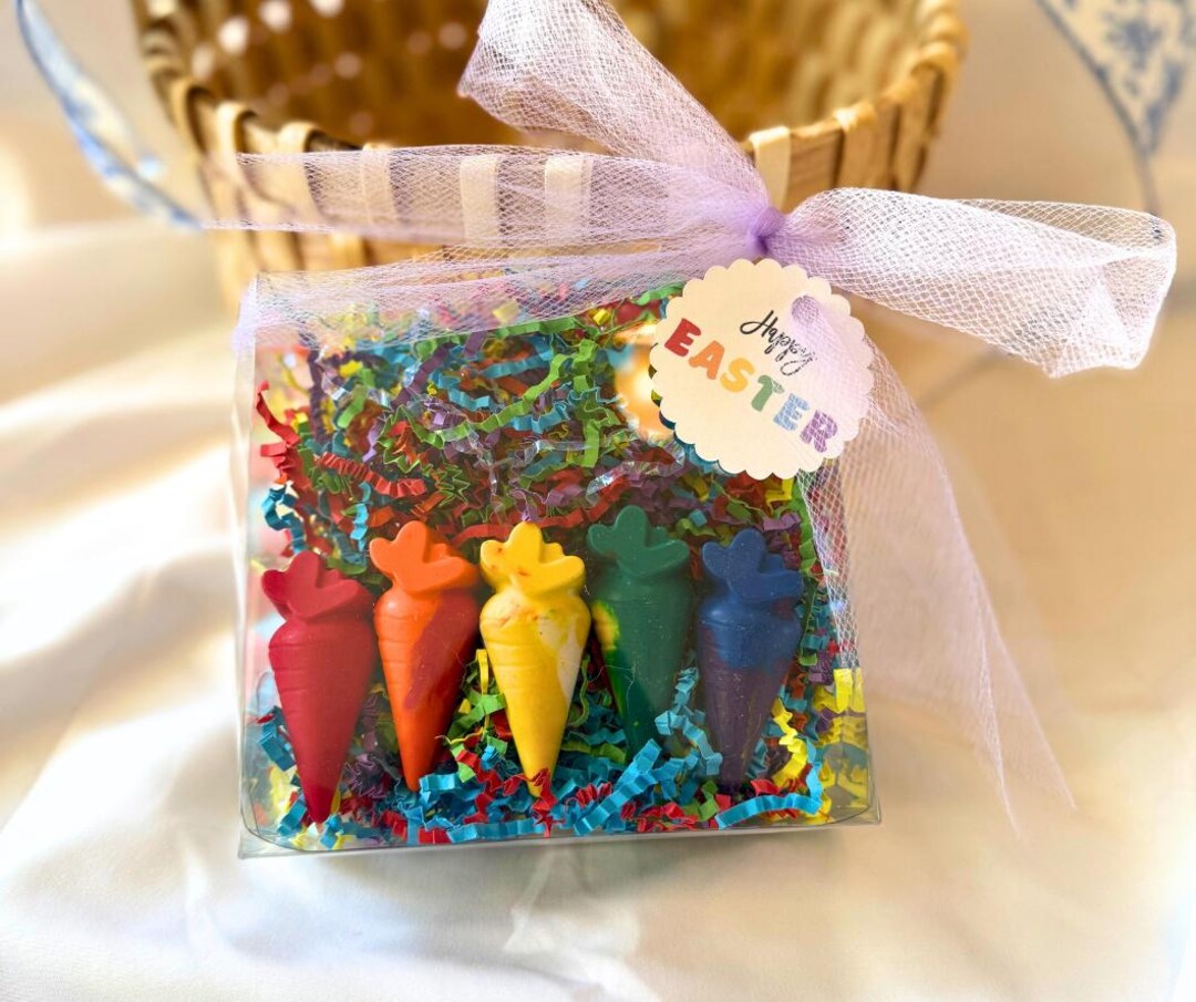 Easter Carrot Crayons, Easter Basket Fillers, Rainbow Crayons, Easter ...