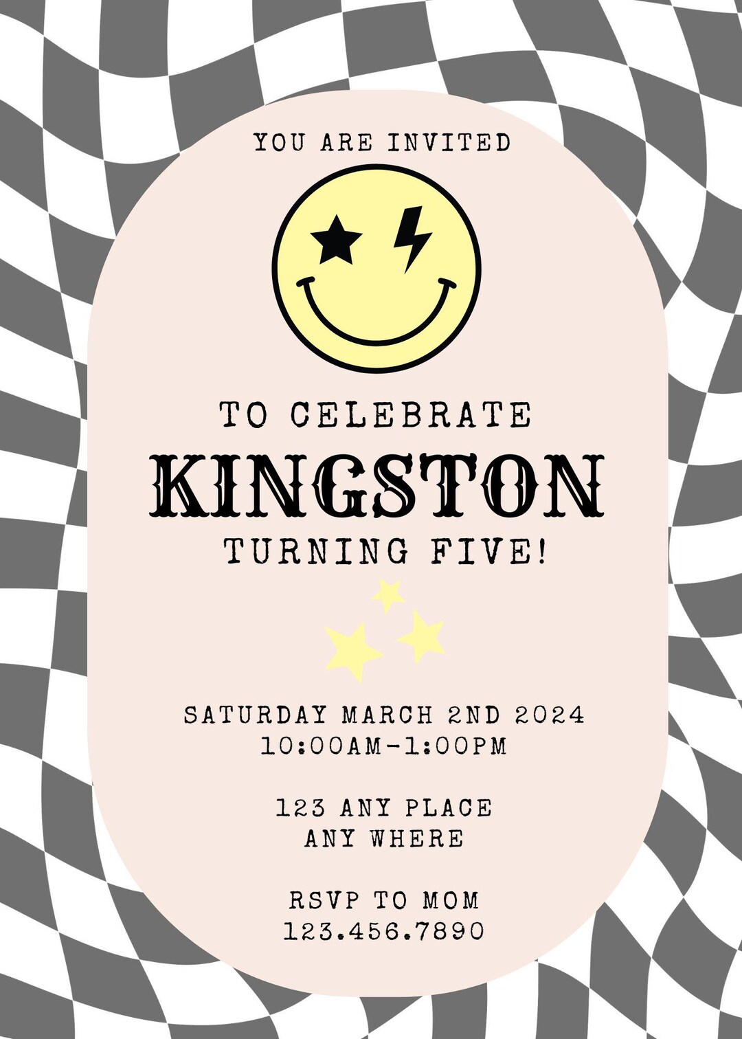 Editable Digital Template Rad Dude Birthday Party Invitation - Etsy